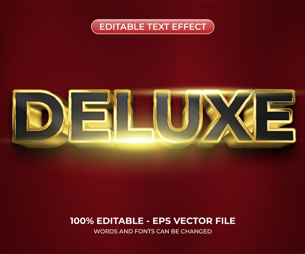 ArtStation - 3D Deluxe Text Effects, EPS Template File | Artworks