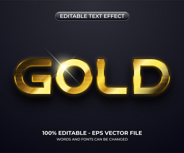 ArtStation - 3D Gold Text Effects, EPS Template File | Artworks
