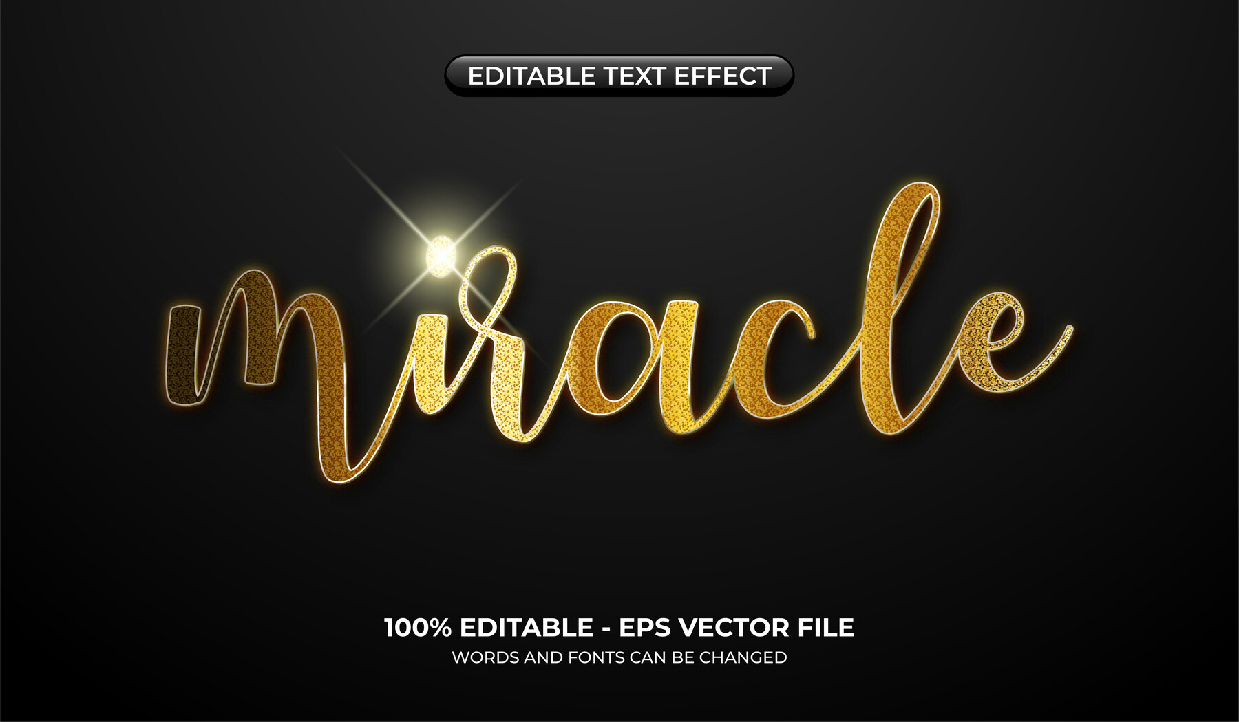 ArtStation - Miracle Text Effects, EPS Template File | Artworks