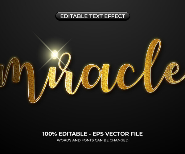ArtStation - Miracle Text Effects, EPS Template File | Artworks
