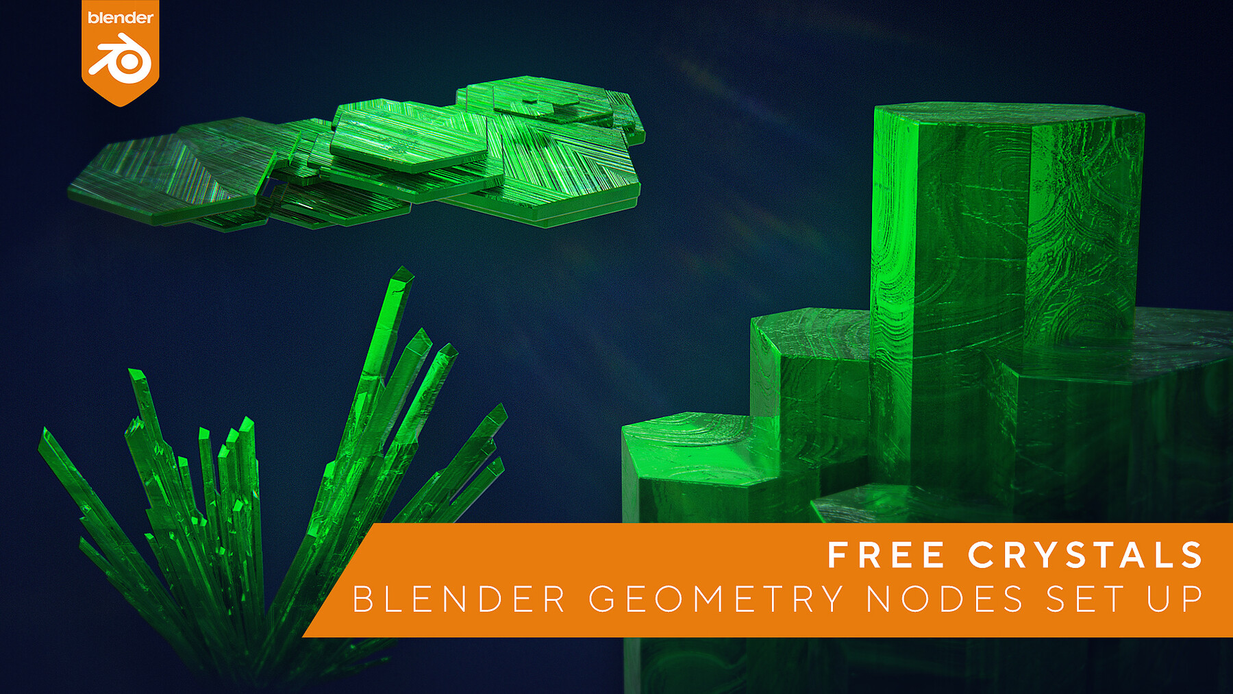 ArtStation - Free Crystals - Blender Geometry Nodes Set up | Resources