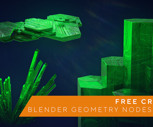 ArtStation - Free Crystals - Blender Geometry Nodes Set up | Resources
