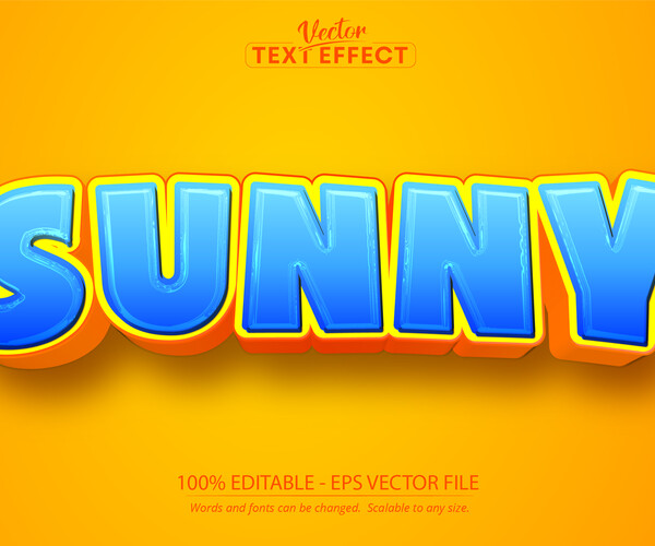 ArtStation - Sunny text effect, editable cartoon text style | Artworks