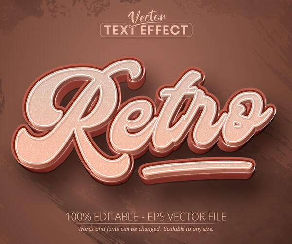 ArtStation - Vintage text effect, editable retro 80s text style | Artworks