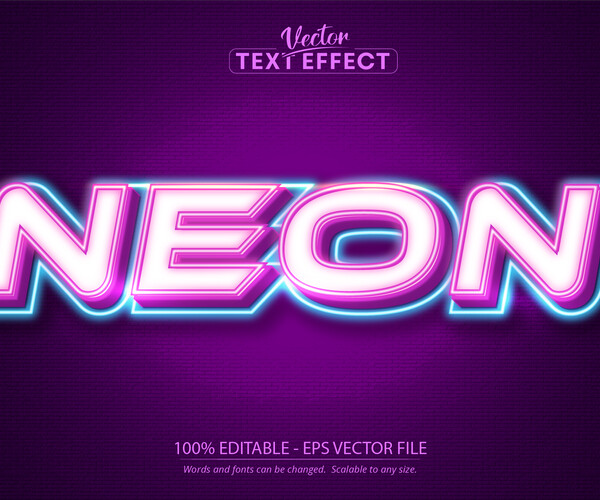 ArtStation - Neon Light text effect, editable neon text style | Artworks