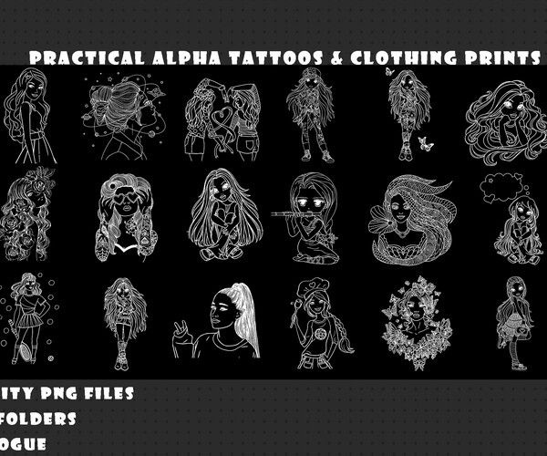 ArtStation - 1000 Practical Alpha Tattoos & Clothing prints- VOL 01 ...