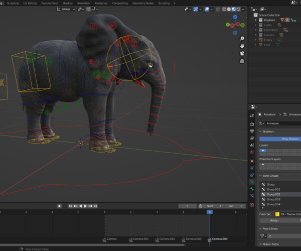 ArtStation - Fur Baby Elephant Rigged and Animation in Blender | Game ...