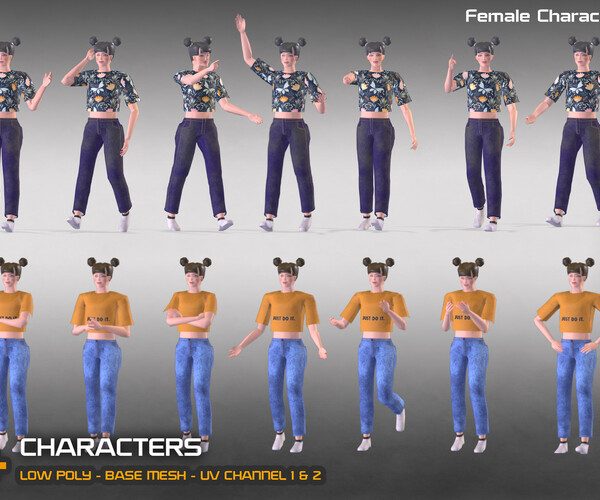 ArtStation - 150+ Female Characters -set 02 +PBR materials | Resources