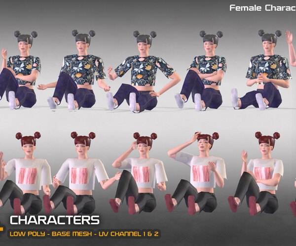 ArtStation - 150+ Female Characters -set 02 +PBR materials | Resources