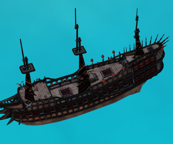 ArtStation - PIRATE SHIP GAME READY LOW POLY | Game Assets