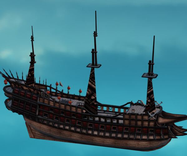ArtStation - PIRATE SHIP GAME READY LOW POLY | Game Assets