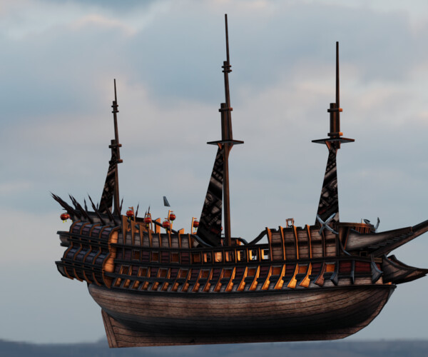 ArtStation - PIRATE SHIP GAME READY LOW POLY | Game Assets