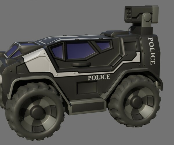ArtStation - Sci-Fi Police Vehicle - Low Poly - Game Ready - PBR | Game ...
