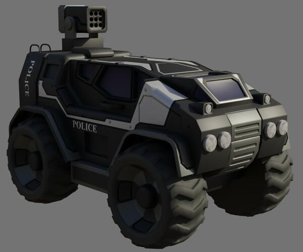 ArtStation - Sci-Fi Police Vehicle - Low Poly - Game Ready - PBR | Game ...