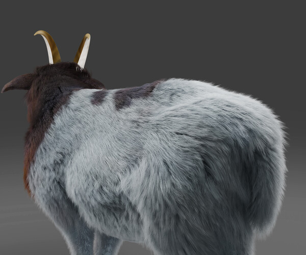 ArtStation - Fur Goat 03 Rigged and Animation in Blender | Game Assets