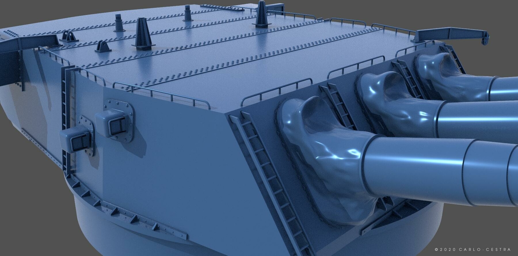 ArtStation - USS Iowa Mark 7 turret - 1/72 scale - 3D PRINTING | Resources