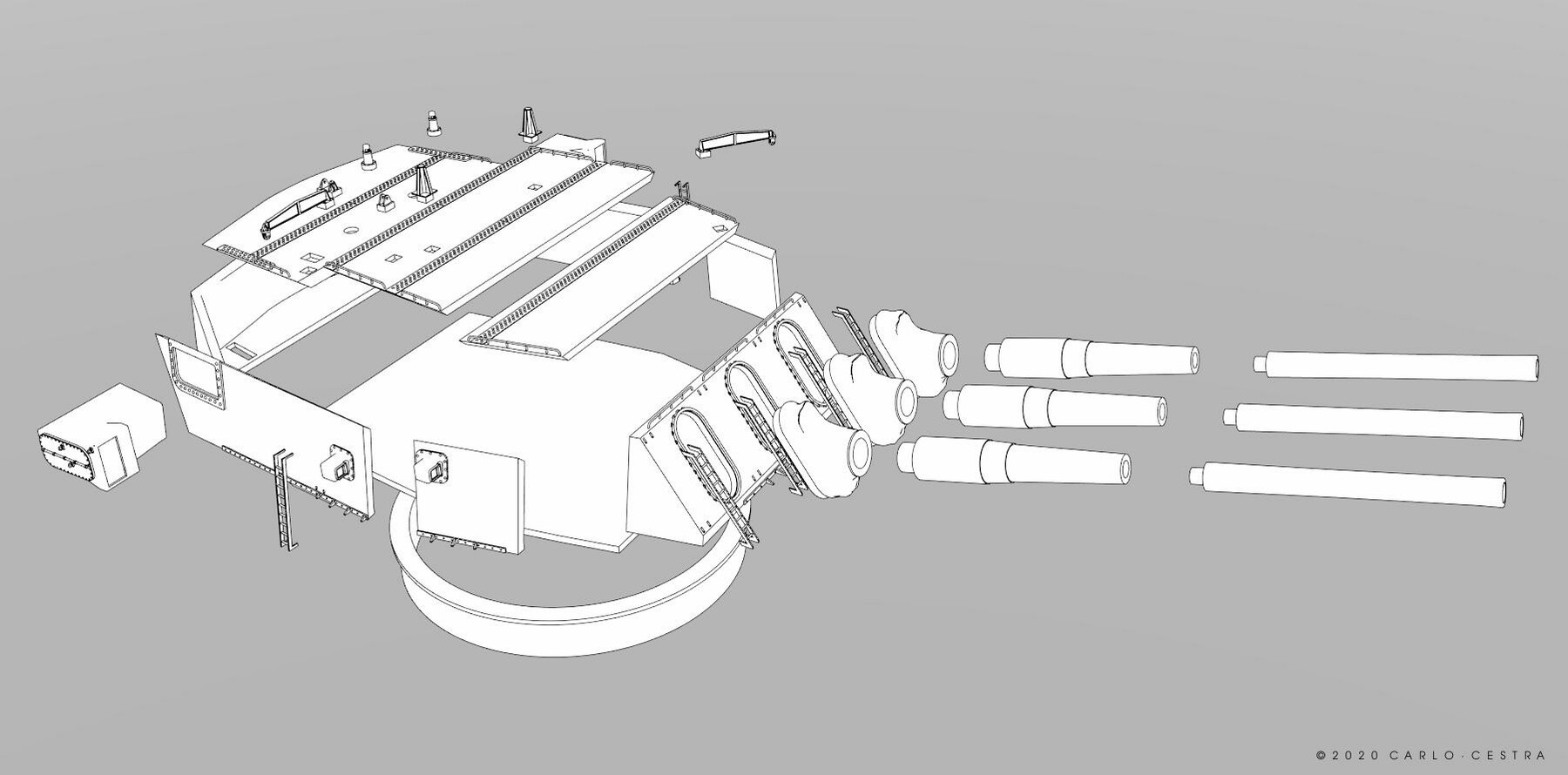 ArtStation - USS Iowa Mark 7 turret - 1/72 scale - 3D PRINTING | Resources