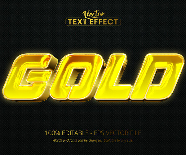 ArtStation - Gold text effect, editable luxury golden text style | Artworks
