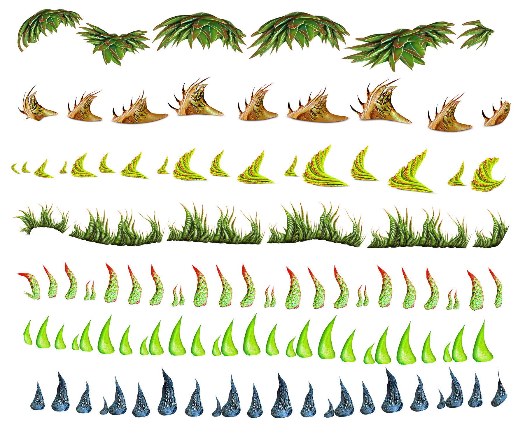 ArtStation - 25 Clip studio paint various spikes and thorns floral ...