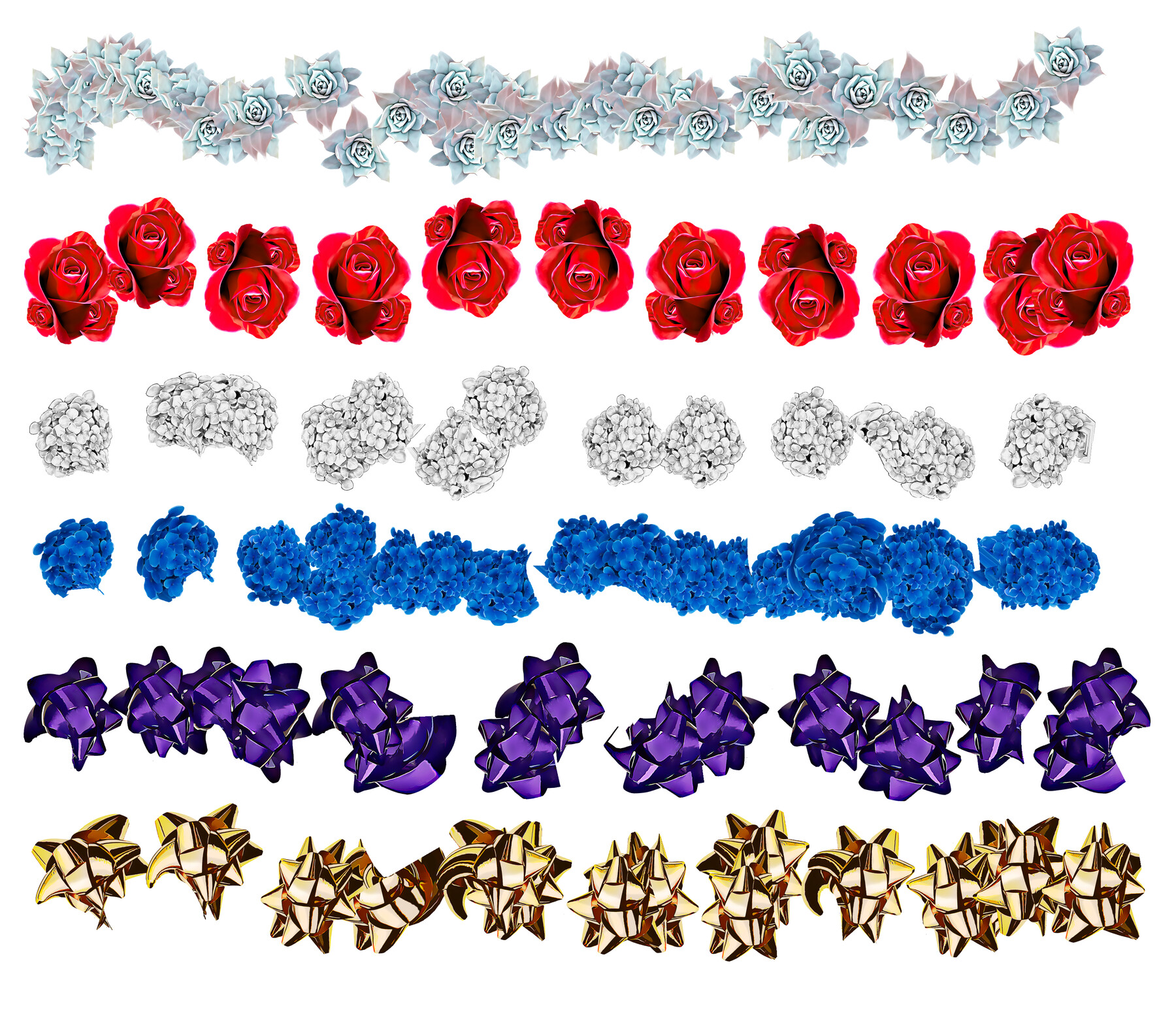 ArtStation - 25 Clip studio paint decorative flowers necklace and ...