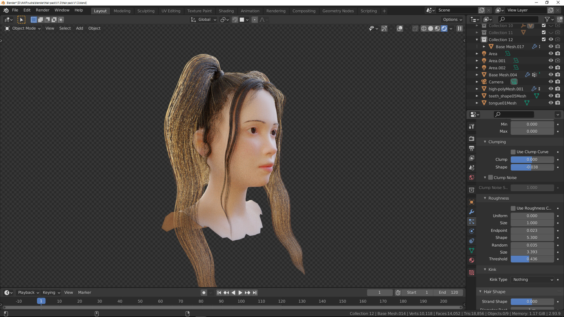 ArtStation - Hair starter pack V1.4 (Blender project) | Resources