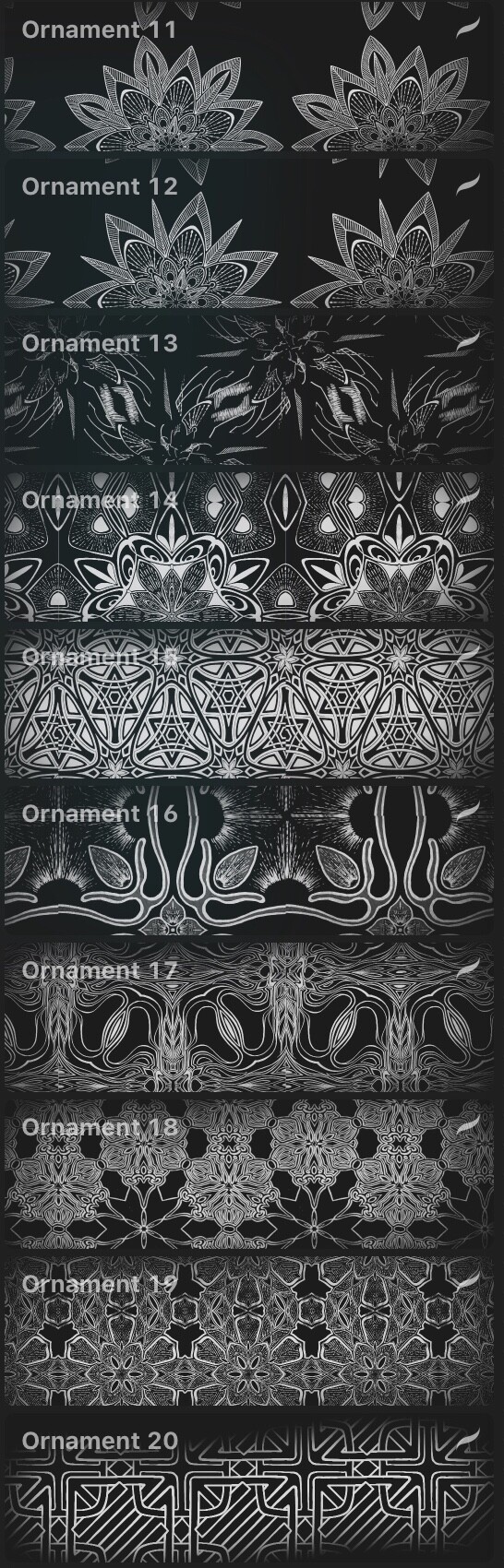 ArtStation - Procreate ornament/lace brush set | Brushes