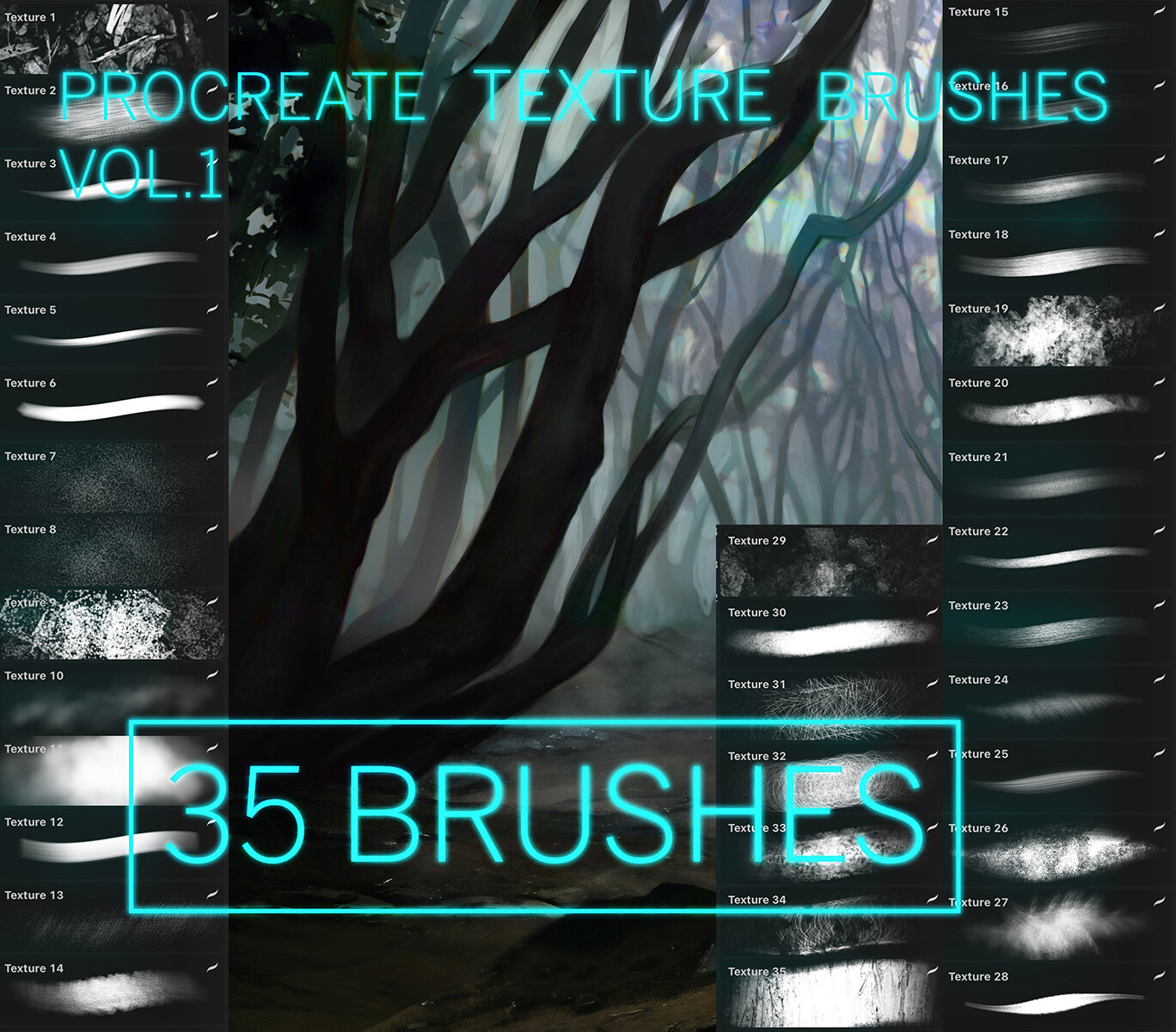 ArtStation - PROCREATE Texture Brushes VOL.1 | Brushes