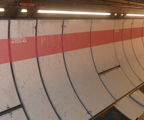 ArtStation - 4 Sci-fi corridor trim sheet textures - [White/Metal/Rust ...