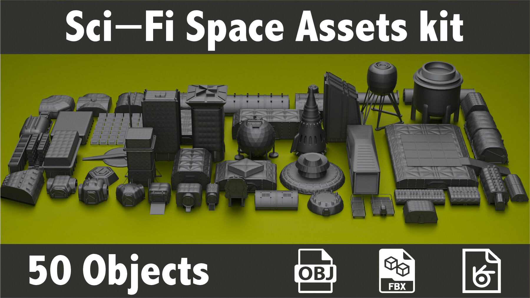 ArtStation - 3D Sci-Fi Space Assets kit | Game Assets