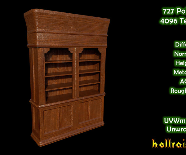 ArtStation - Bookshelf - PBR - Textured | Game Assets