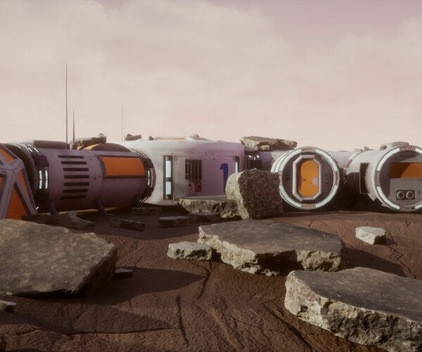 ArtStation - Space Craft Solar Panels Mars Colony Spaceship Collection ...