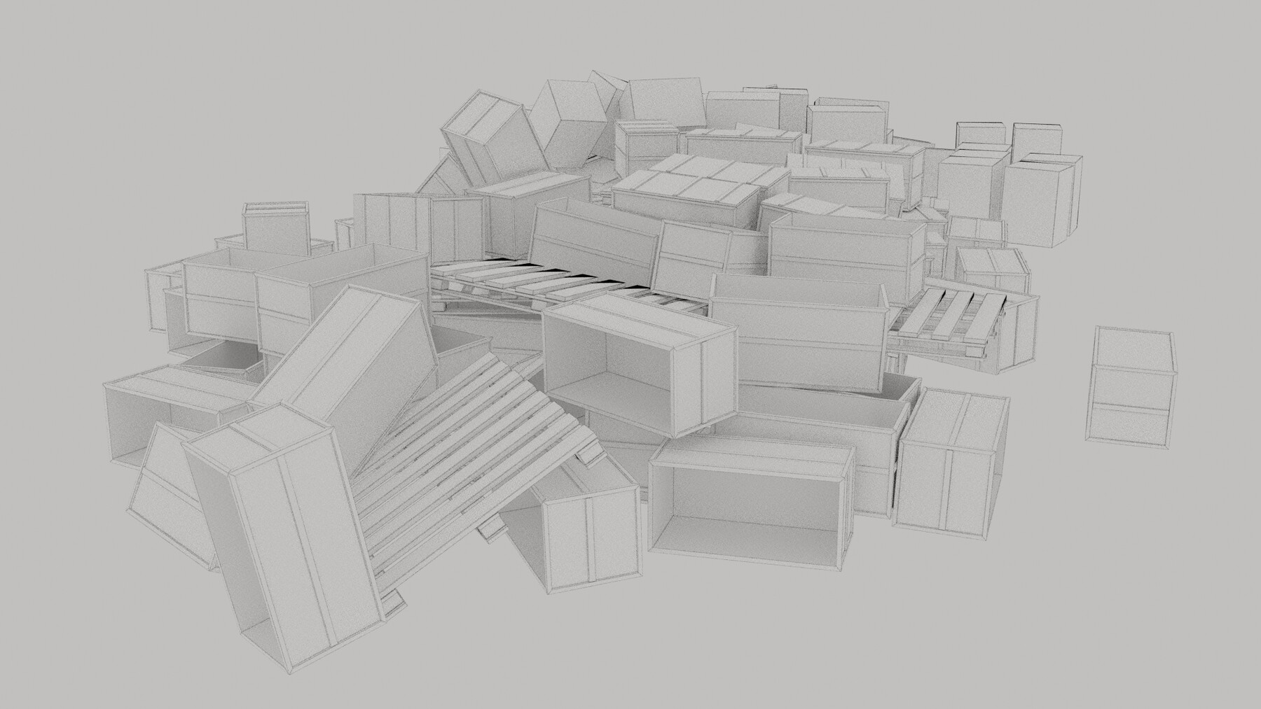 ArtStation - wood and cardboard boxes pallet pile 2 | Game Assets