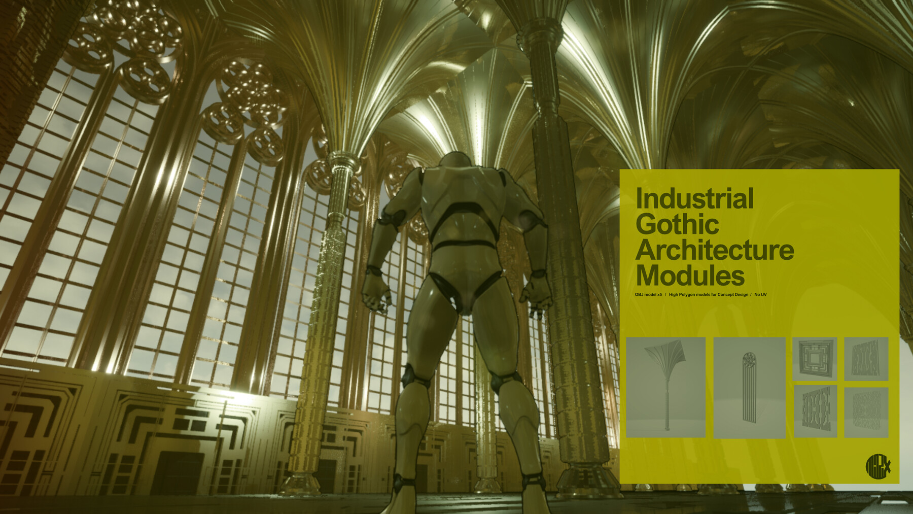 ArtStation - Industrial Gothic Architecture Modules x6 | Game Assets
