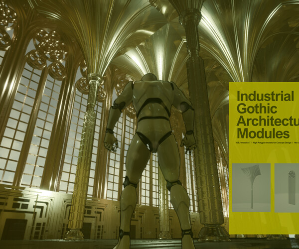 ArtStation - Industrial Gothic Architecture Modules x6 | Game Assets