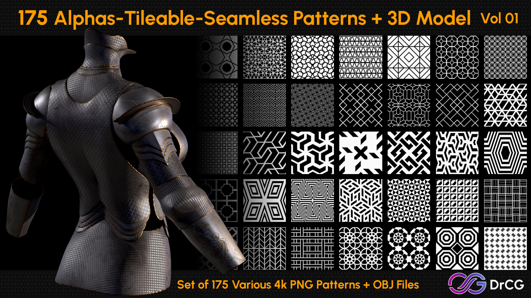 ArtStation - 175 Alphas, Tileable, Seamless Patterns + 3D Model ...