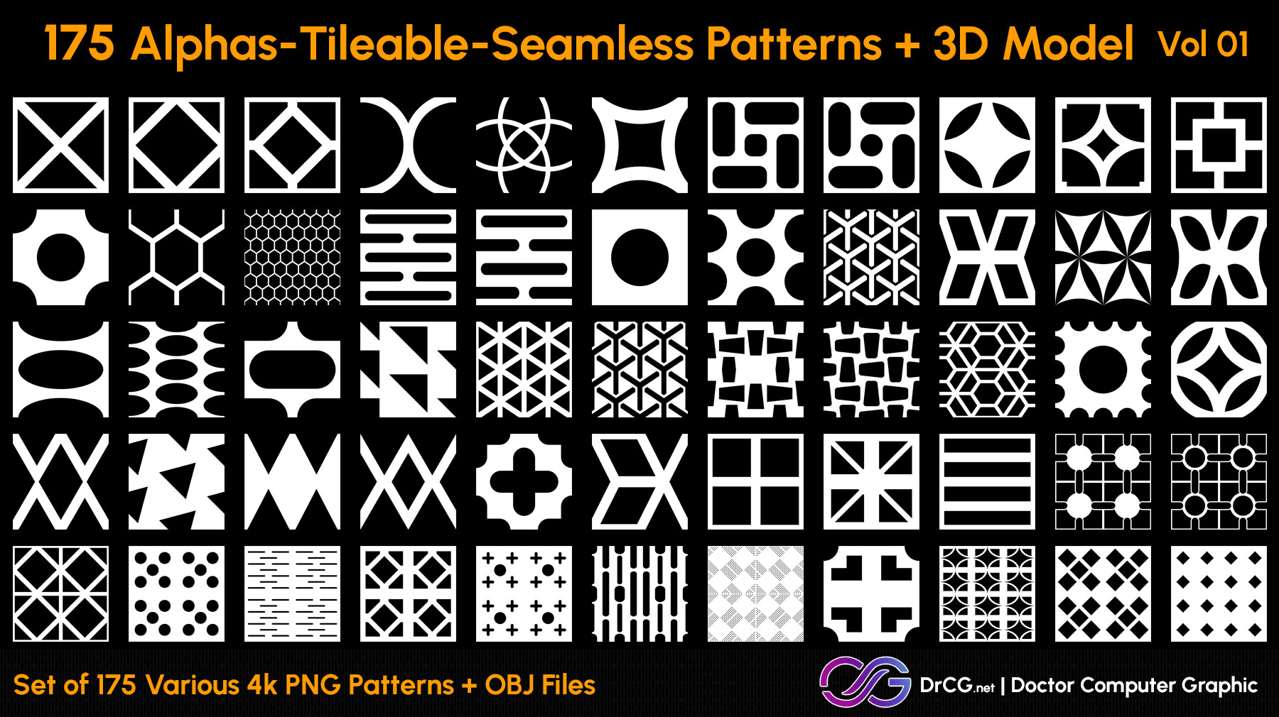 ArtStation - 175 Alphas, Tileable, Seamless Patterns + 3D Model ...