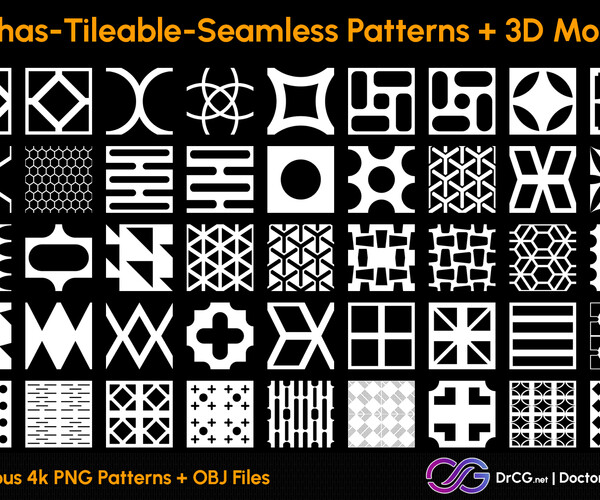 ArtStation - 175 Alphas, Tileable, Seamless Patterns + 3D Model ...