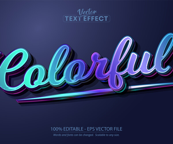 ArtStation - Colorful text effect, editable comic and cartoon text ...