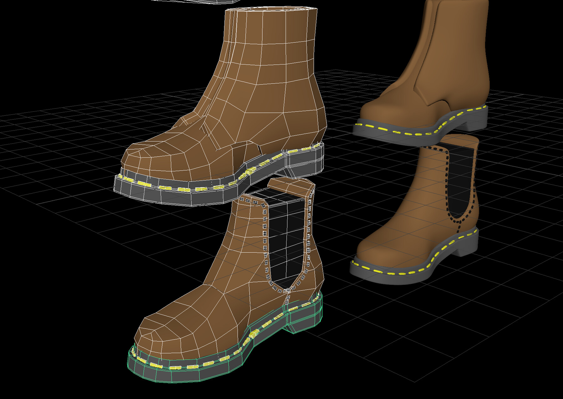 ArtStation - martens boots stylized basemesh 3-pack | Resources