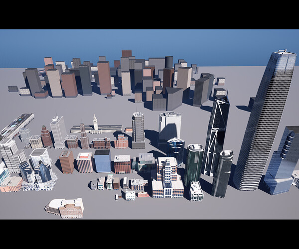 ArtStation - Real City SF - Downtown City Buildings Pack for UE4 ...