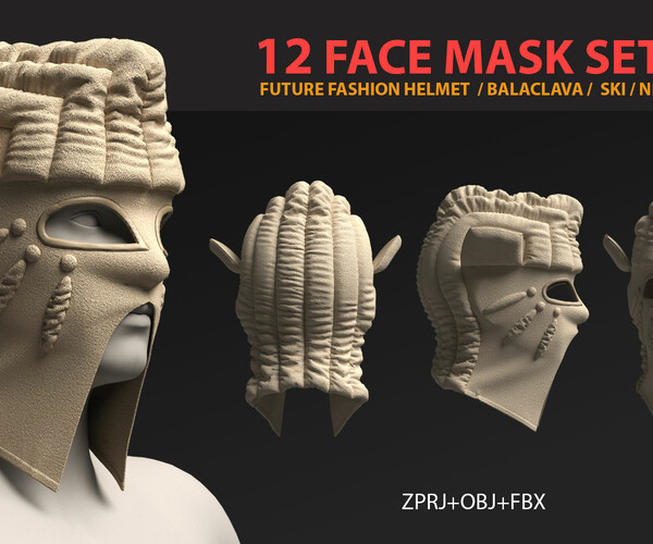 ArtStation - 12 FACE MASK PACK (VOL.01)Helmet/ Balaclava/ Ski/ Ninja ...