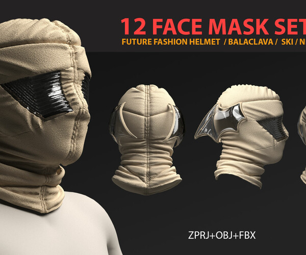 ArtStation - 12 FACE MASK PACK (VOL.01)Helmet/ Balaclava/ Ski/ Ninja ...