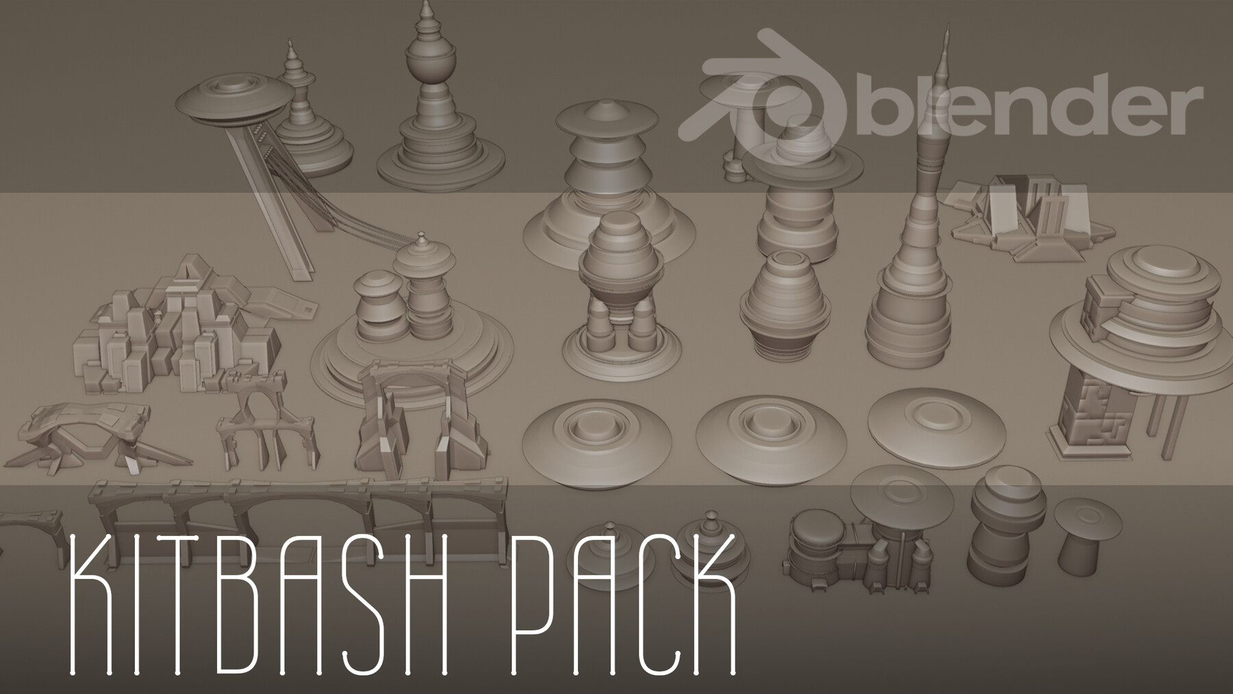 ArtStation - Kitbash pack | Ancient sci-fi city | Blender | Resources