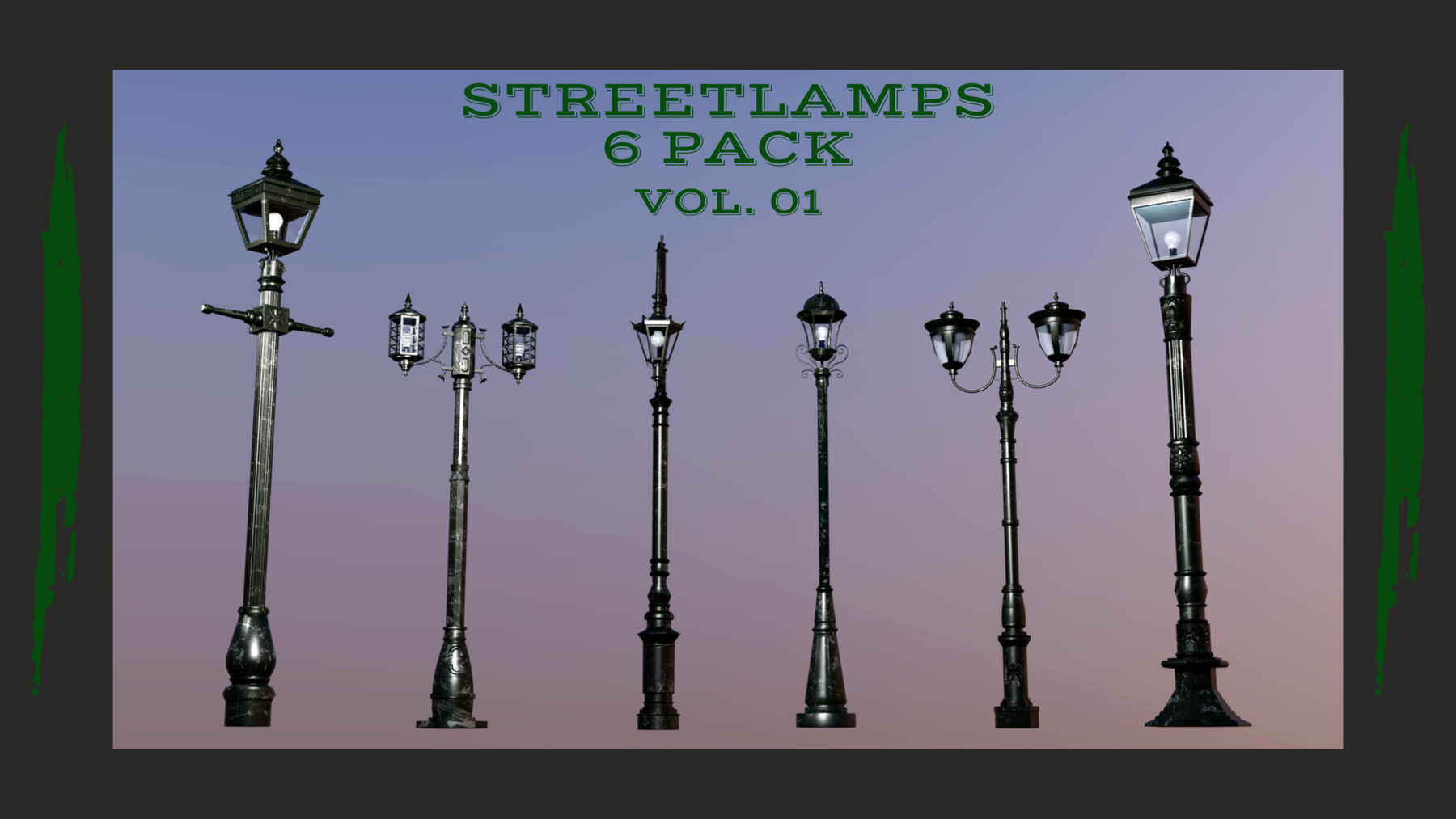ArtStation - Streetlamps 6Pack Vol. 01 | Game Assets