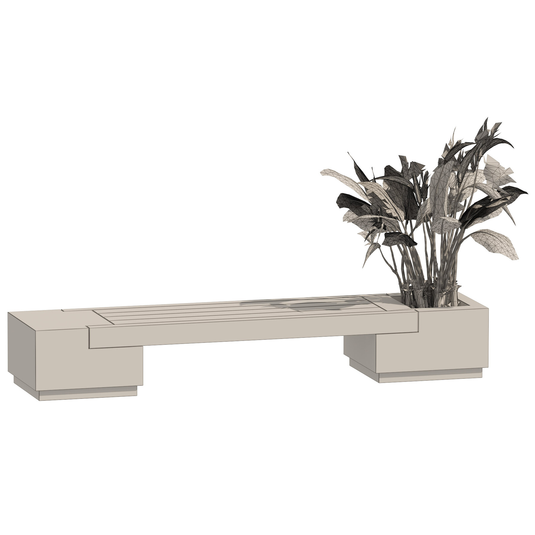 ArtStation - Outdoor bench with Bird Of Paradise flower | Resources