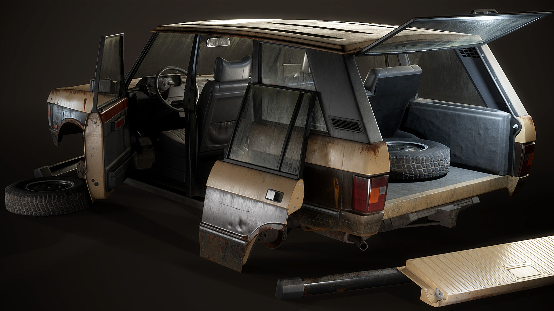 ArtStation - set of rangerover PBR car with interior in 9 color ...
