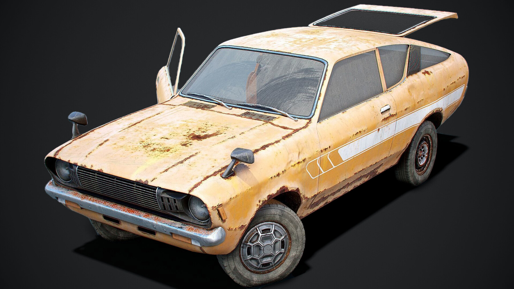 ArtStation - Old Classic PBR car coupe set with interior in 9 color ...