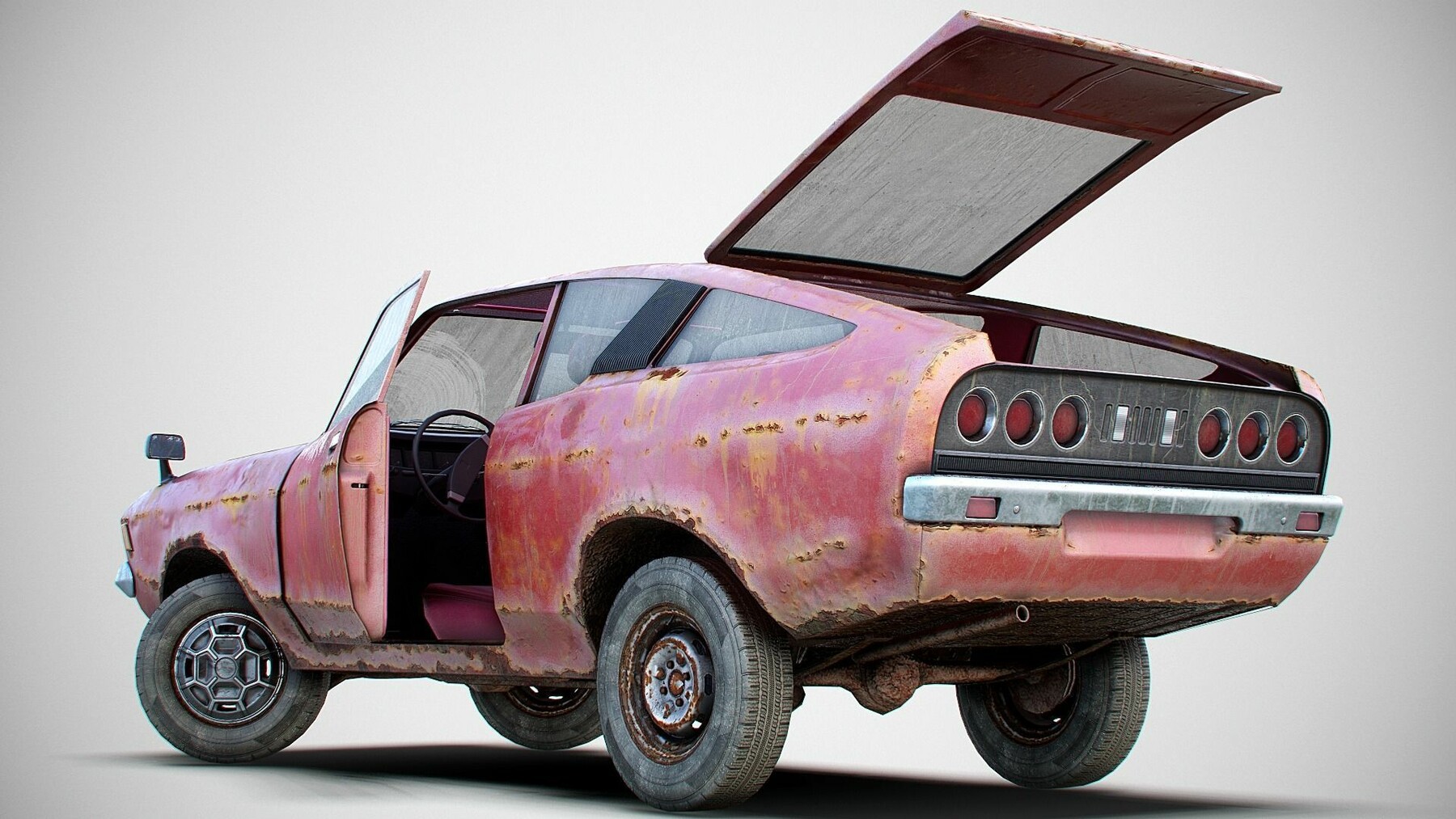 ArtStation - Old Classic PBR car coupe set with interior in 9 color ...