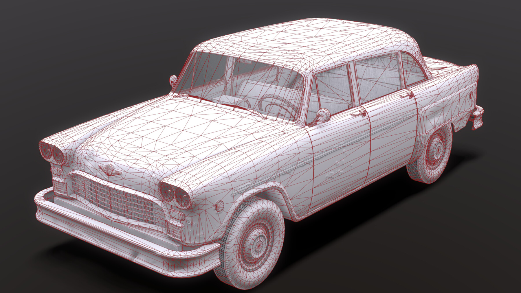 ArtStation - set of Retro taxi PBR car with interior in 9 color ...