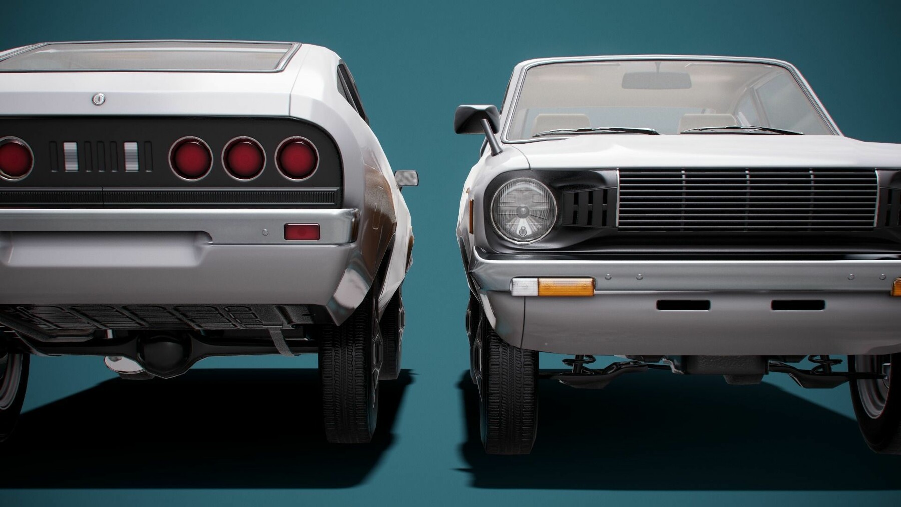 ArtStation - Old Classic PBR car coupe set with interior in 9 color ...